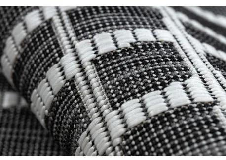 Dywany Luszczow Kusový koberec SISAL SION MŘÍŽ linky 22144 černý / ecru Rozměr koberce: 160 x 220 cm