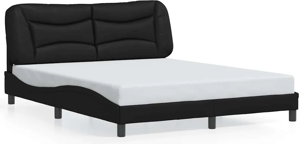 Rám postele bez matrace Hvar černý 160x200 cm umělá kůže 3208009
