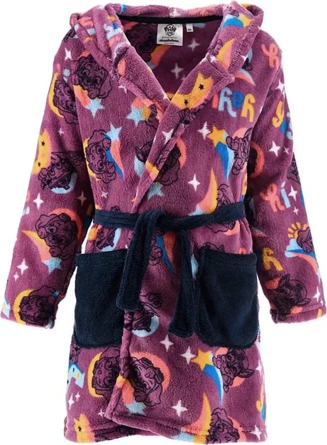 Dětský / dívčí coral fleece župan s kapucí Tlapková patrola - Paw Patrol, EU 104 Fialová
