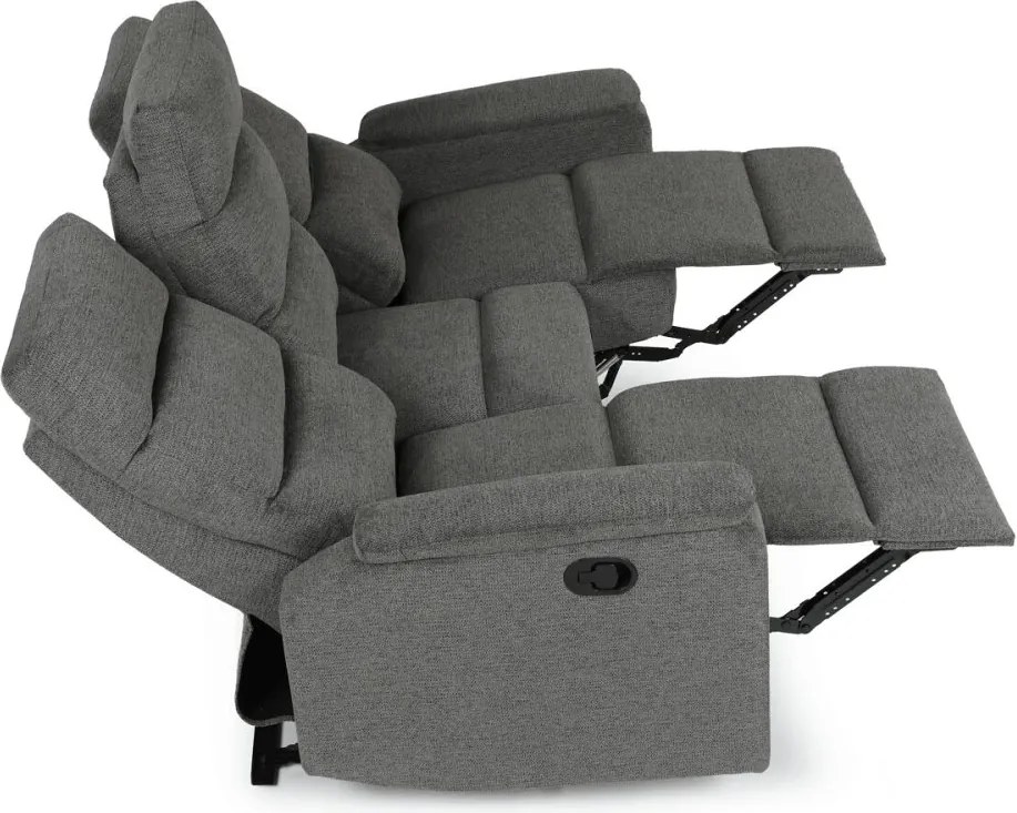 Sedací souprava, polohovací, šedá, látka, ASD-C5980 GREY2