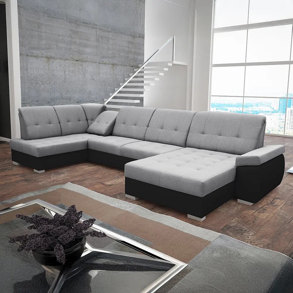 Sedací souprava ZEUS | 162x375x180 cm | LEVÁ | s funkcí RELAX | rozkládací + 2x úložný prostor | VÝBĚR TKANIN