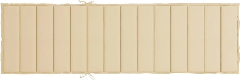 Poduška na lehátko béžová 200 x 50 x 3 cm oxfordská látka 314191