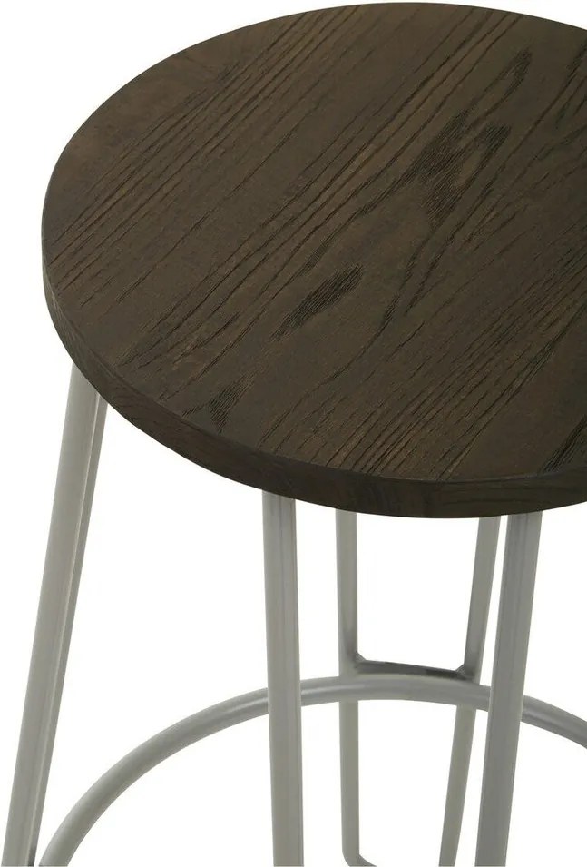 Šedá/v tmavě přírodní barvě barová stolička z jilmového dřeva (výška sedáku 75 cm) District – Premier Housewares