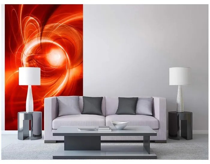DIMEX | Vliesová fototapeta na zeď Červený abstrakt MS-2-0287  | 150 x 250 cm | červená, oranžová