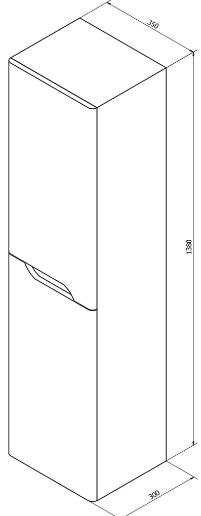 Sapho MEDIENA skříňka vysoká 35x140x30cm, 2x dvířka, levá/pravá, bílá mat/dub natural, MD352