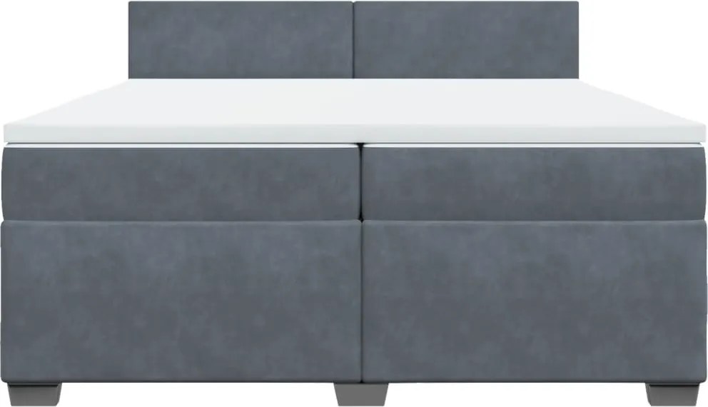 Box spring postel s matrací tmavě šedá 200x200 cm samet 3286397