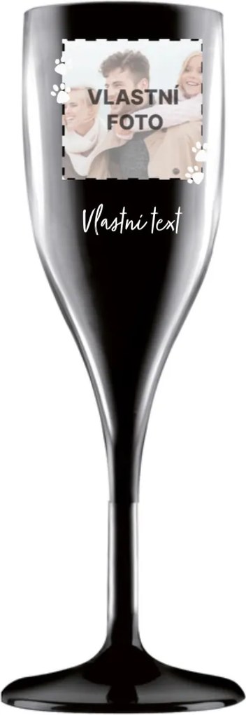 Personalizovaná nerozbitná prosecco sklenice s fotkou mazlíčka a textem