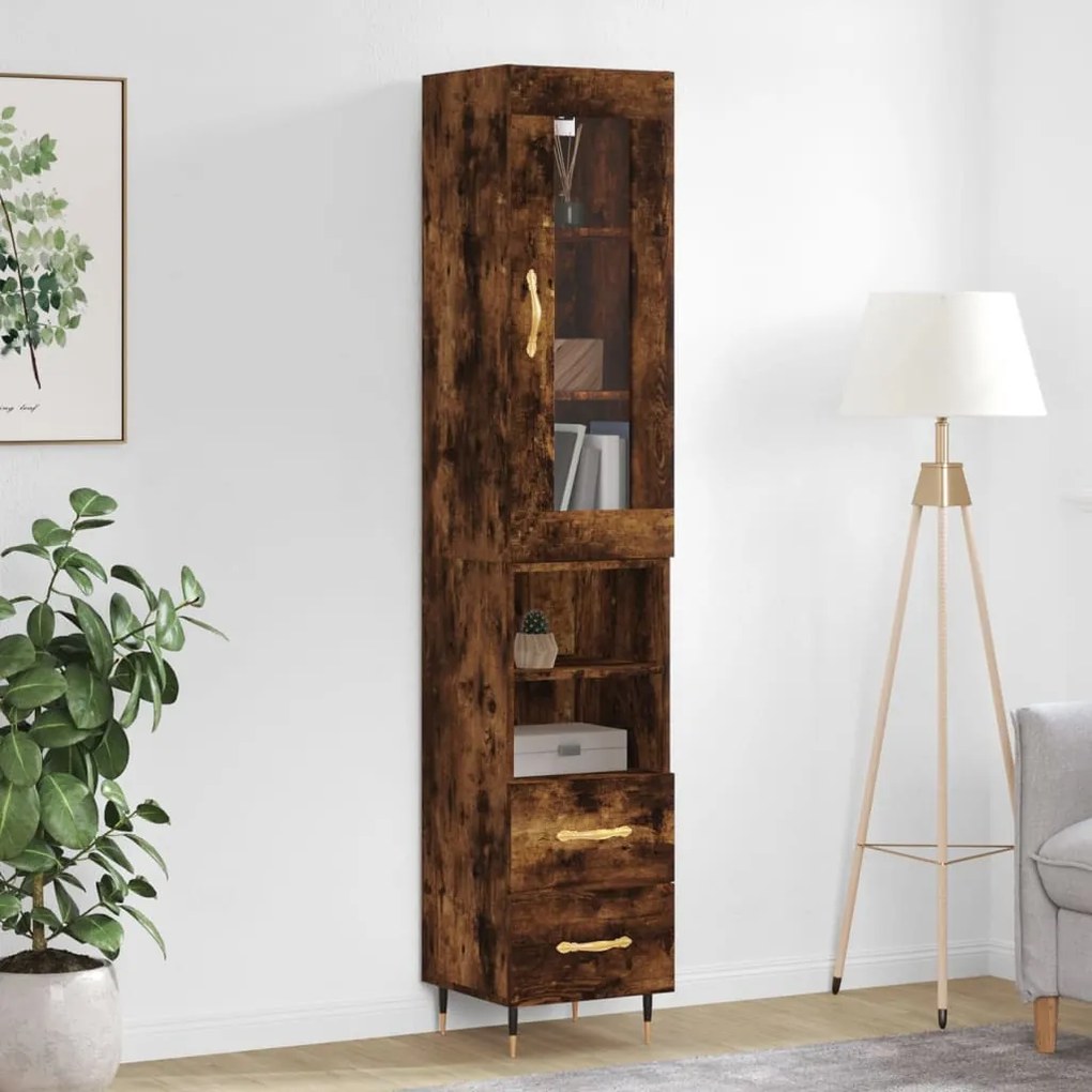 Skříň Highboard 34,5 X 34 X 180 Cm Kompozitní Dřevo - Bílá / 3 police