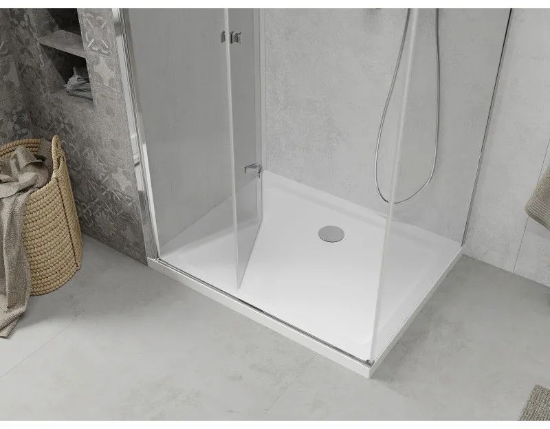 Mexen Lima sprchový kout 80x70cm, 6mm sklo, chromový profil - čiré sklo + Slim sprchová vanička - 856-080-070-00-00-4010