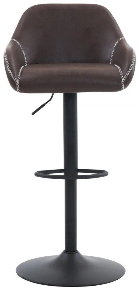 Židle barová, potah hnědá látka v dekoru vintage kůže, chromová podnož AUB-716 BR3