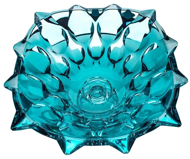 KŘISTÁLOVÁ MISKA BOHEMIA SAMBA AQUAMARINE 305MM