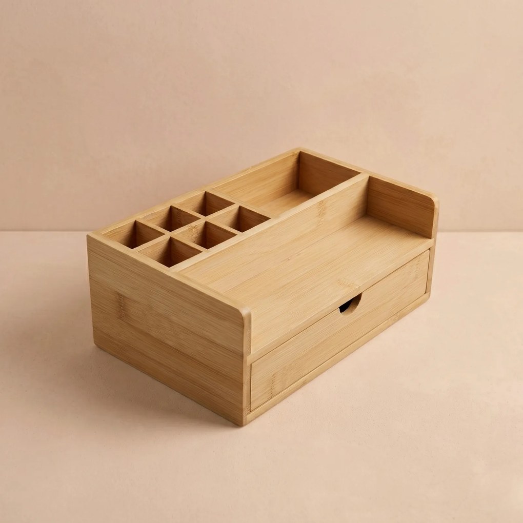 Bambusový organizér na stůl, 10 x 25 x 15,5 cm