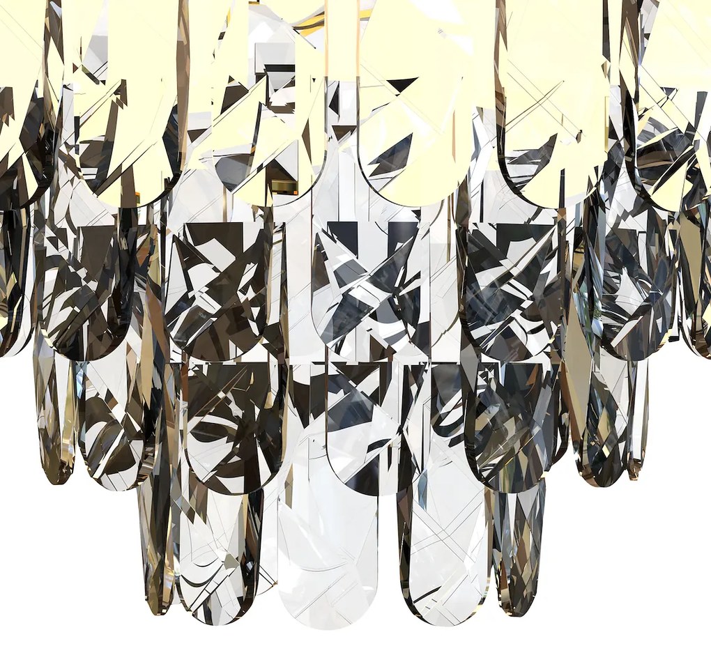 Lustr Luxuria I, 1x křišťálové/zlaté kovové stínítko, (fi 48cm), g