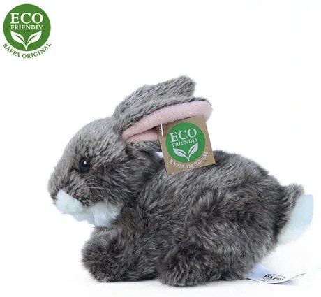 králík tmavě šedý ležící ECO-FRIENDLY 17 cm