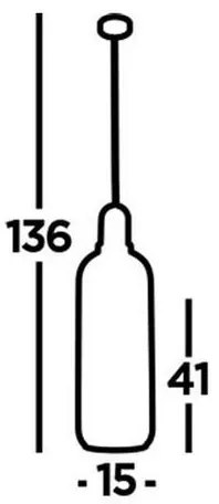 Searchlight 46641-1AC - Lustr na lanku PIPETTE 1xE27/60W/230V matná