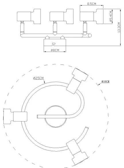 Globo 57917-3N - Bodové svítidlo  MASON 3xGU10/25W/230V černá/stříbrná
