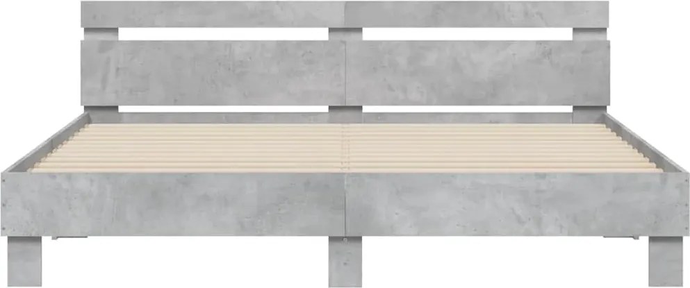 Rám postele s čelem betonově šedý 180 x 200 cm kompozitní dřevo 3207402