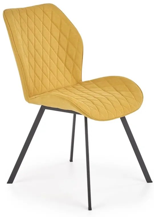 Halmar Žlutá prošívaná jídelní židle K360