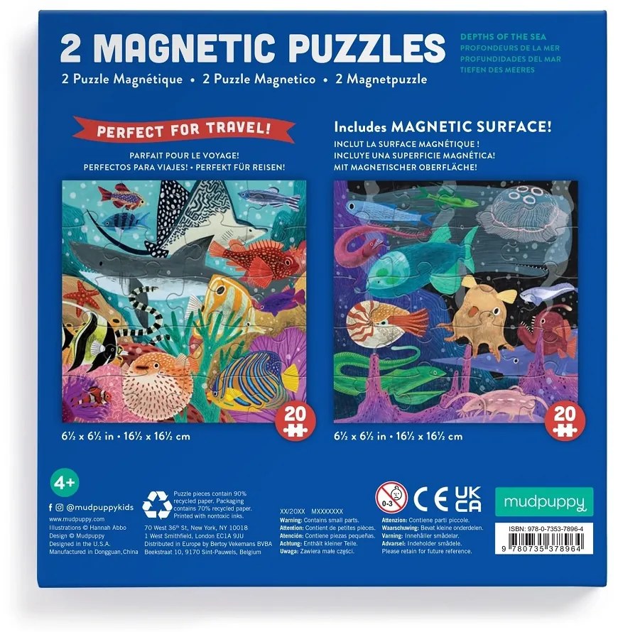 Mudpuppy Magnetické puzzle Hlubiny moří 2x20 dílků