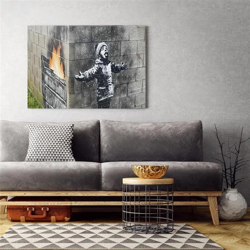 Gario Obraz na plátně Port Talbot chlapec, Banksy nástěnné malby Rozměry: 60 x 40 cm