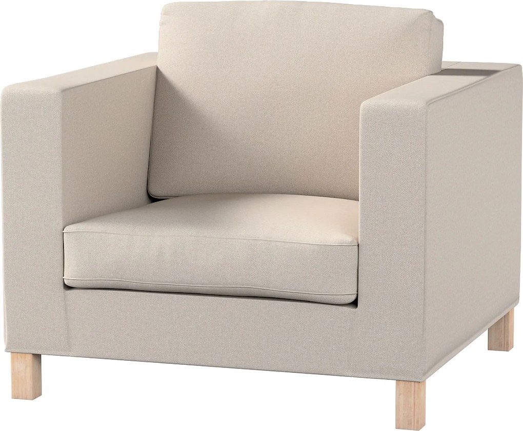 Potah na křesko IKEA Karlanda, krátký barva šedá látka pletený vzor