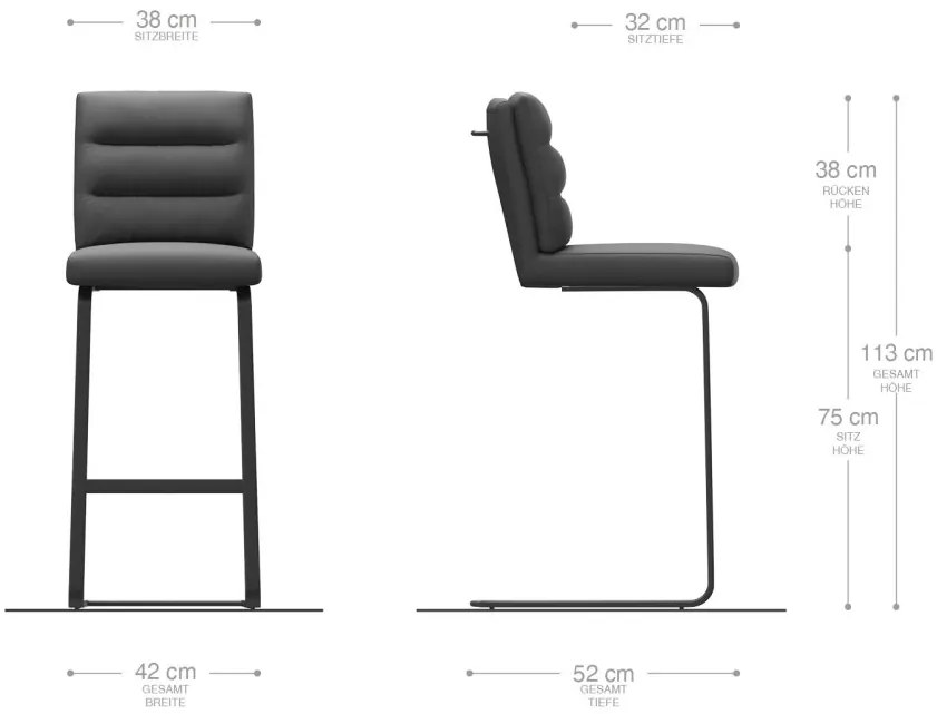 Barová židle Pela-Flex strukturovaná tkanina světle šedá konzolová