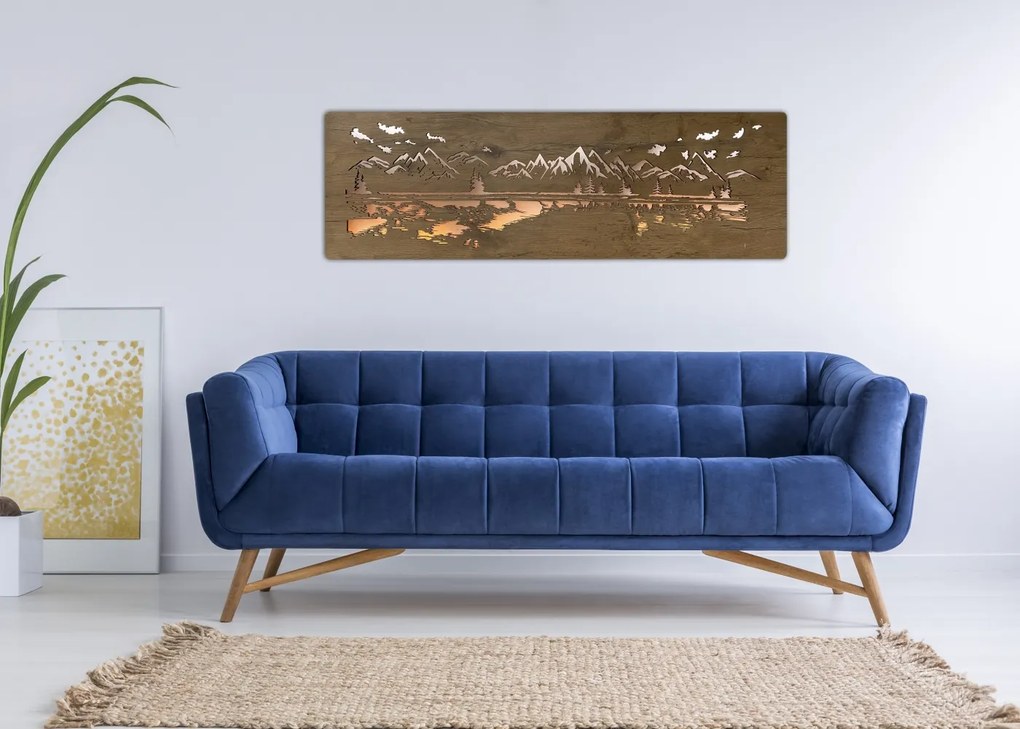 Li-Go "Jezero" světelný obraz 230V 120x40 cm provedení povrchu: dub světlý