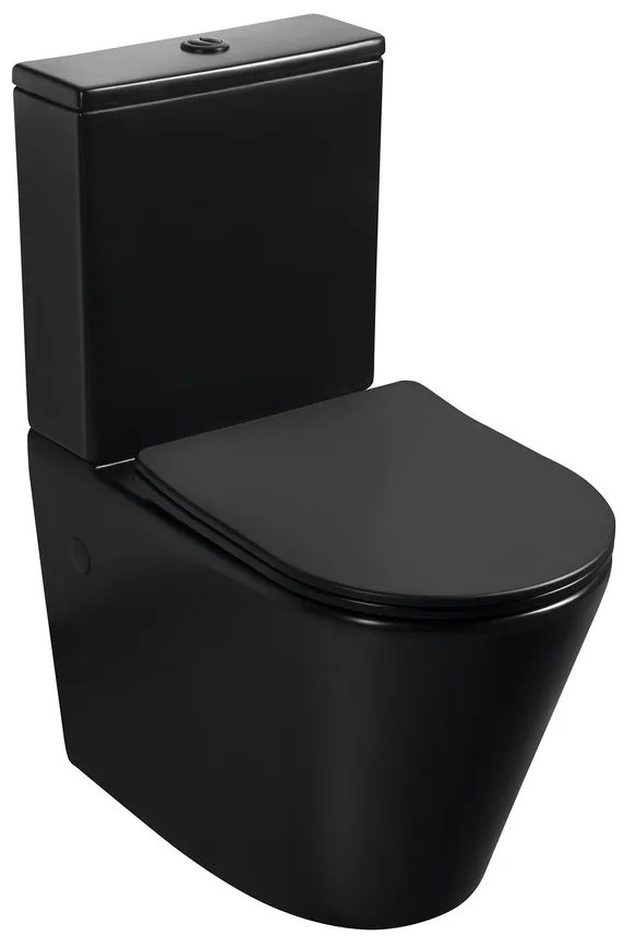 Sapho Sapho, PACO RIMLESS WC kombi, spodní/zadní odpad, černá, PC1012WRB