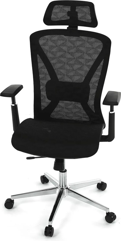 Ergonomická kancelářská židle NILS - černá síťovina