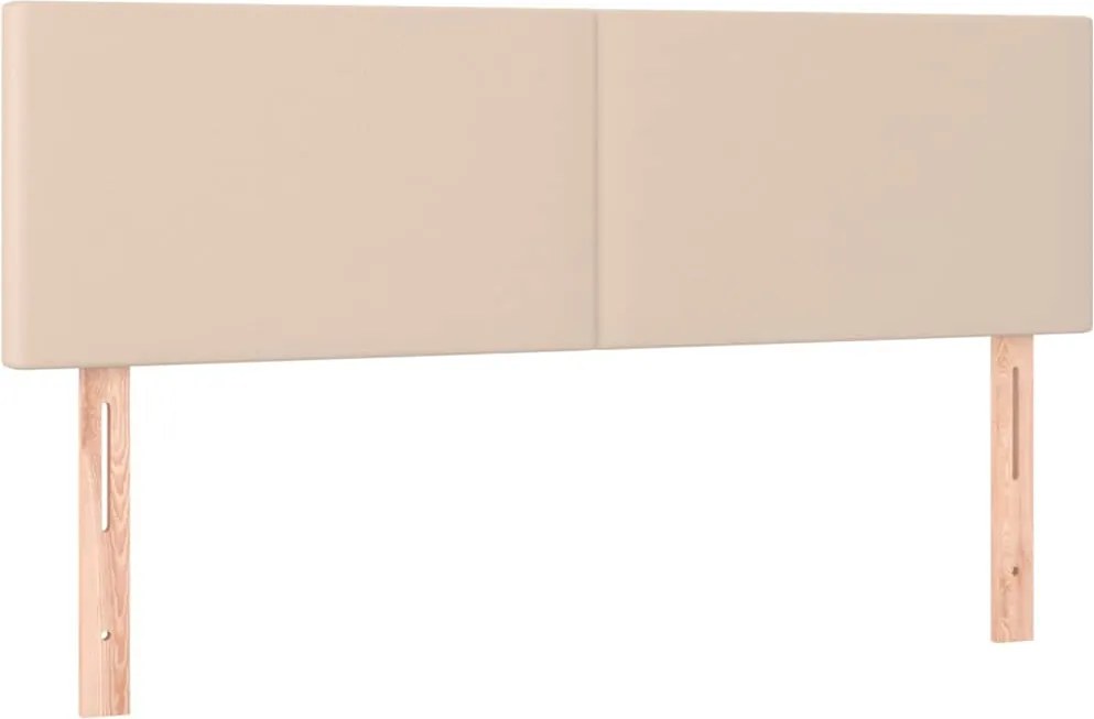 Box spring postel matrace a LED cappuccino 140x190cm umělá kůže 3134104
