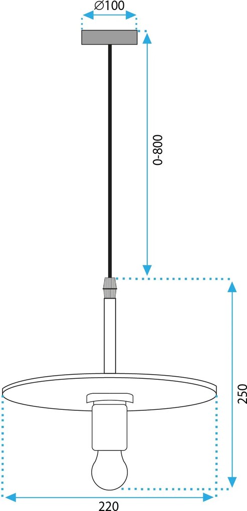 Toolight, závěsné svítidlo 1xE27 APP1181-1CP, zlatá, OSW-40018