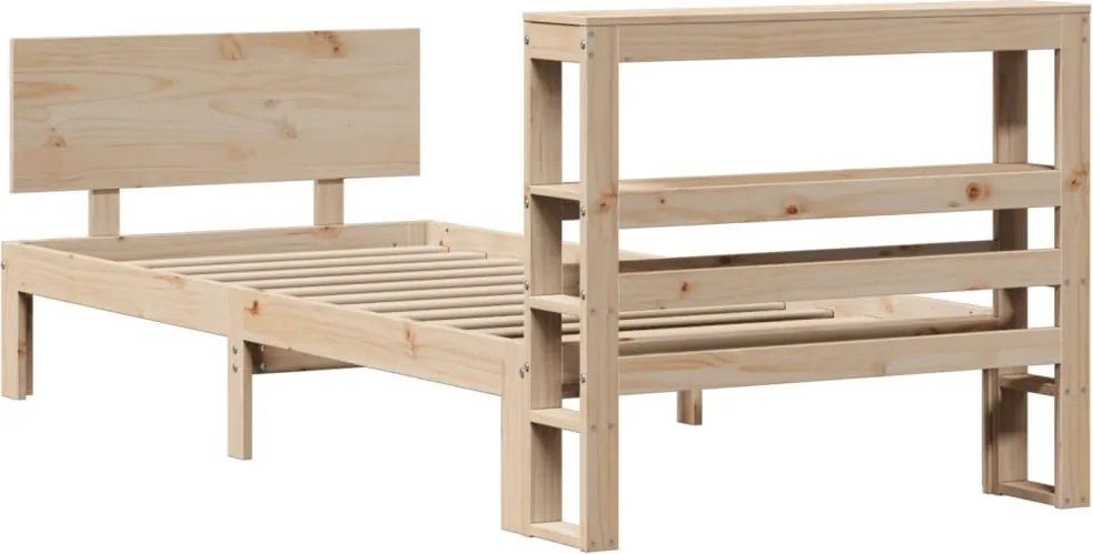 Rám postele s čelem 90 x 200 cm masivní borové dřevo 3306080