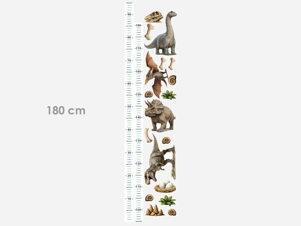 Metr realističtí dinosauři textilní přelepitelné samolepky na zeď výška 160 cm