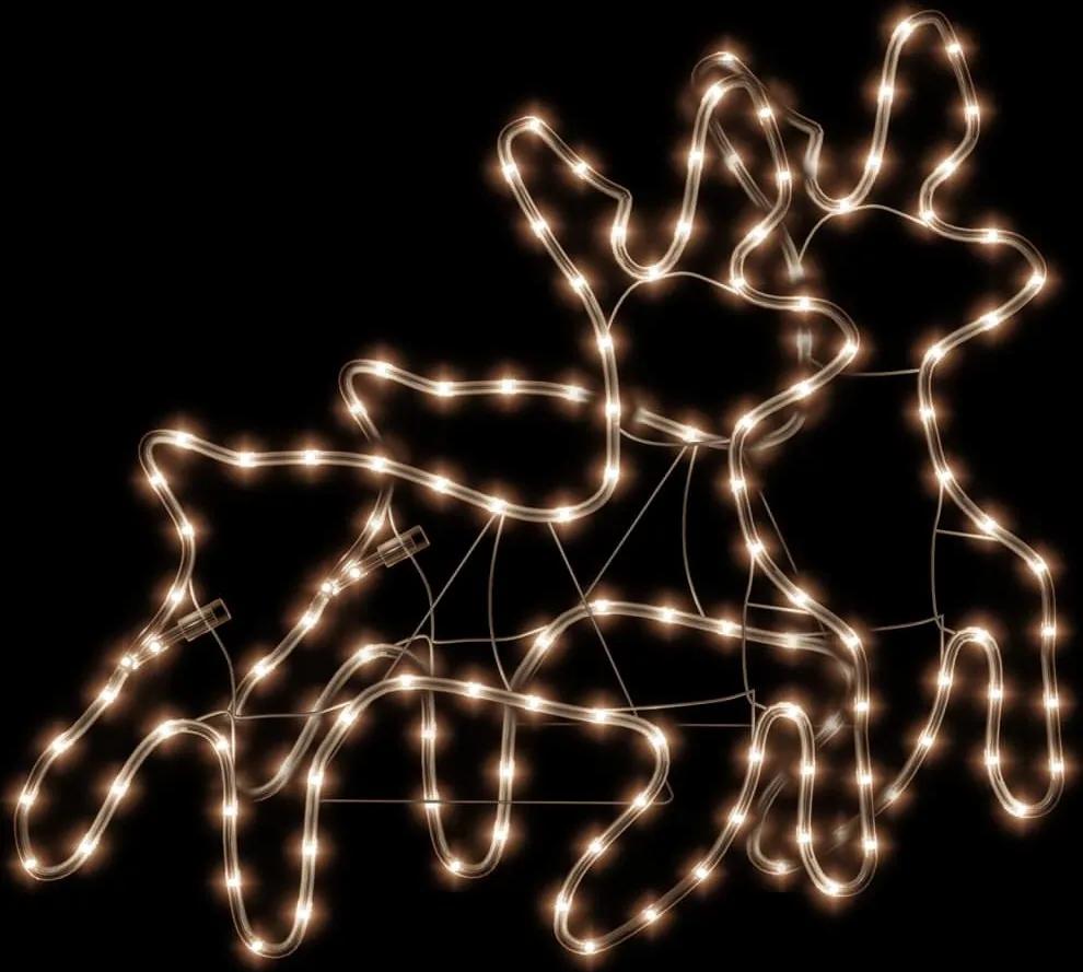 vidaXL Vánoční sobi s teplými bílými LED 57 x 55 x 4,5 cm [3154294]