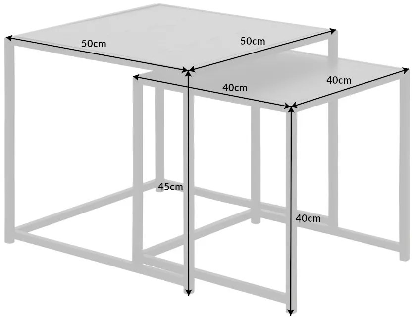 Sada odkládacích stolků Maille 50 cm černý jasan