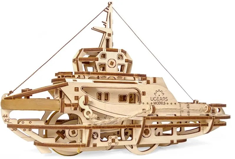 Ugears 3D dřevěné mechanické puzzle Remorkér