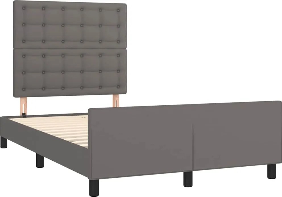 Rám postele bez matrace šedý 120x190 cm umělá kůže 3270564