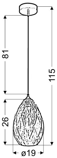 Lustr na lanku GRAN 1xE27/60W/230V