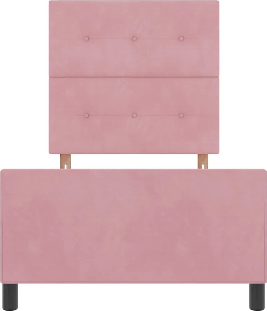 Postel s boxspringem s čelo Růžová 80 x 200 cm samet 3344908