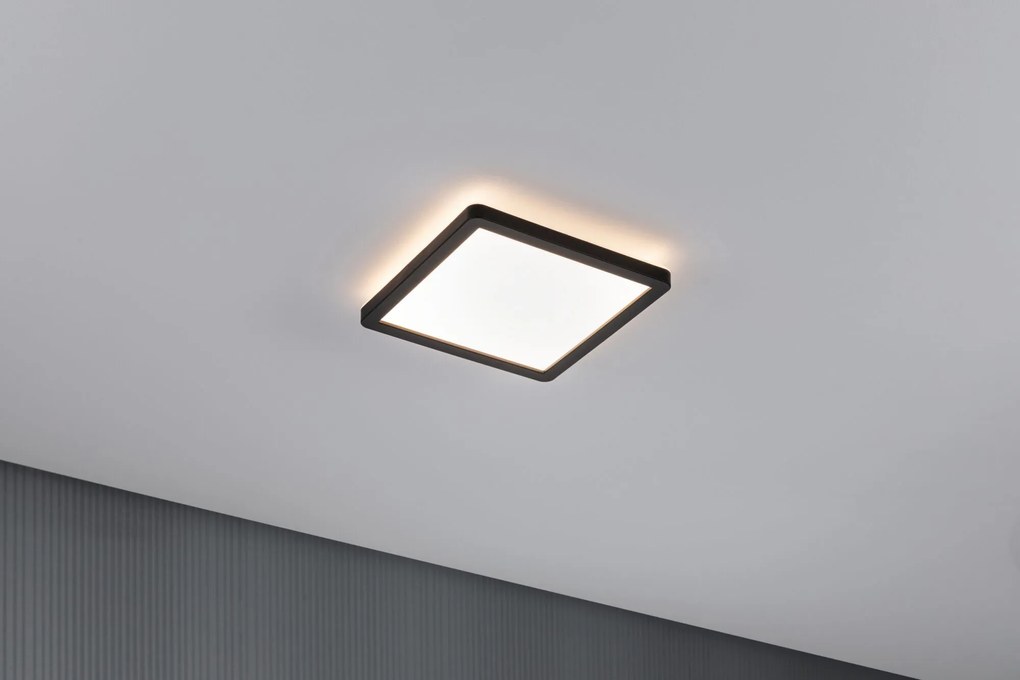 Paulmann 71000 Atria Shine, černé stropní LED svítidlo s korónou, 11,2W LED 3000K, 19x19cm