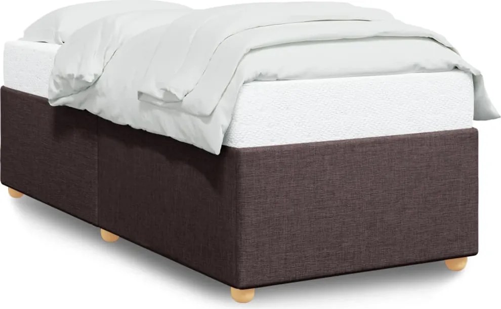Rám postele bez matrace tmavě hnědá 90 x 190 cm textil 3284697