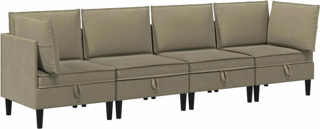 Sada nábytku do obývacího pokoje 4 ks Khaki Textil 3413794