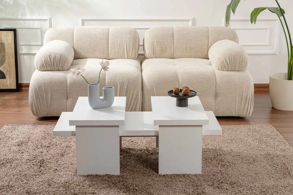 Designový konferenční stolek Xanthe 110 cm bílý