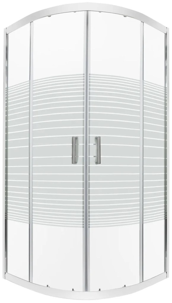Novoterm Čtvrtkruhový sprchový kout NV-Madera 90x90 chrom/potisk - bez vaničky