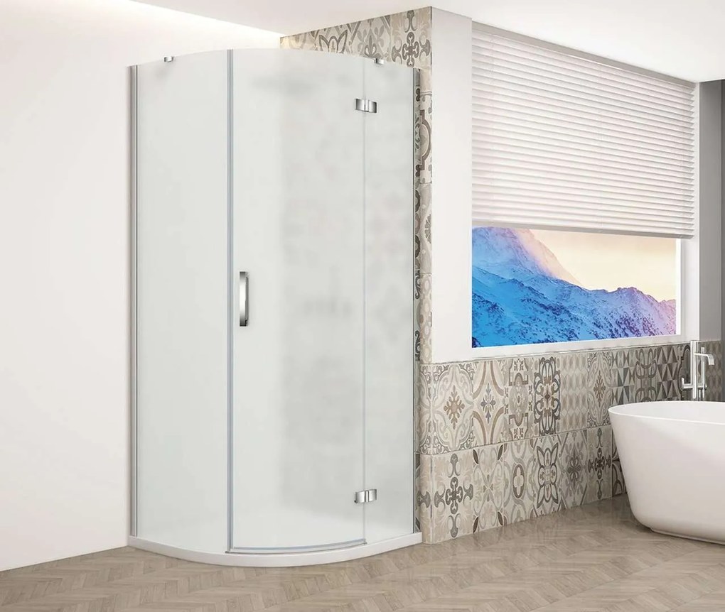 Gelco Trinity - Sprchový kout čtvrtkruhový 90x90 cm, pravé, matné sklo/chrom GT6590MR-CH