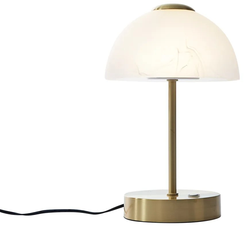Designová stolní lampa zlatá s opálovým sklem vč. LED stmívatelná - Joya Biano.cz