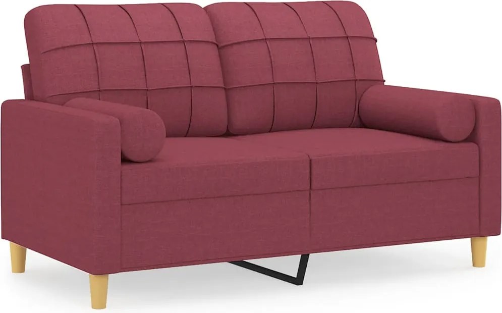 2místná pohovka s polštáři vínová 120 cm textil 3200780