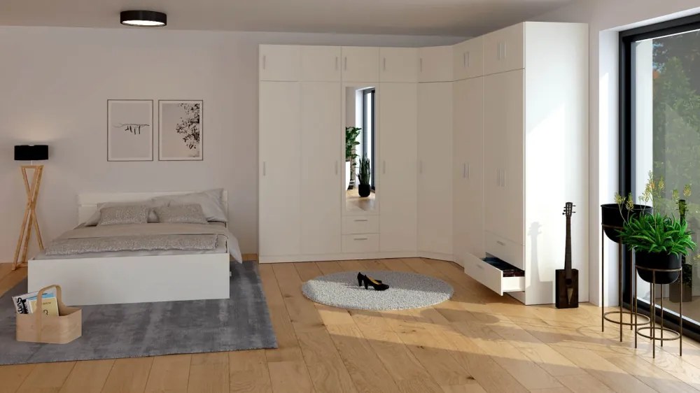 Skříň, DTD laminovaná, bílá, INVITA typ 5