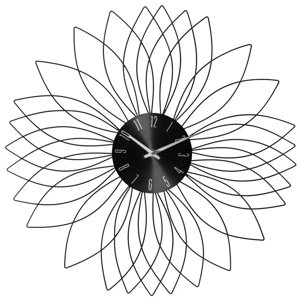 Nástěnné hodiny ve tvaru květiny, moderní kovová ozdoba