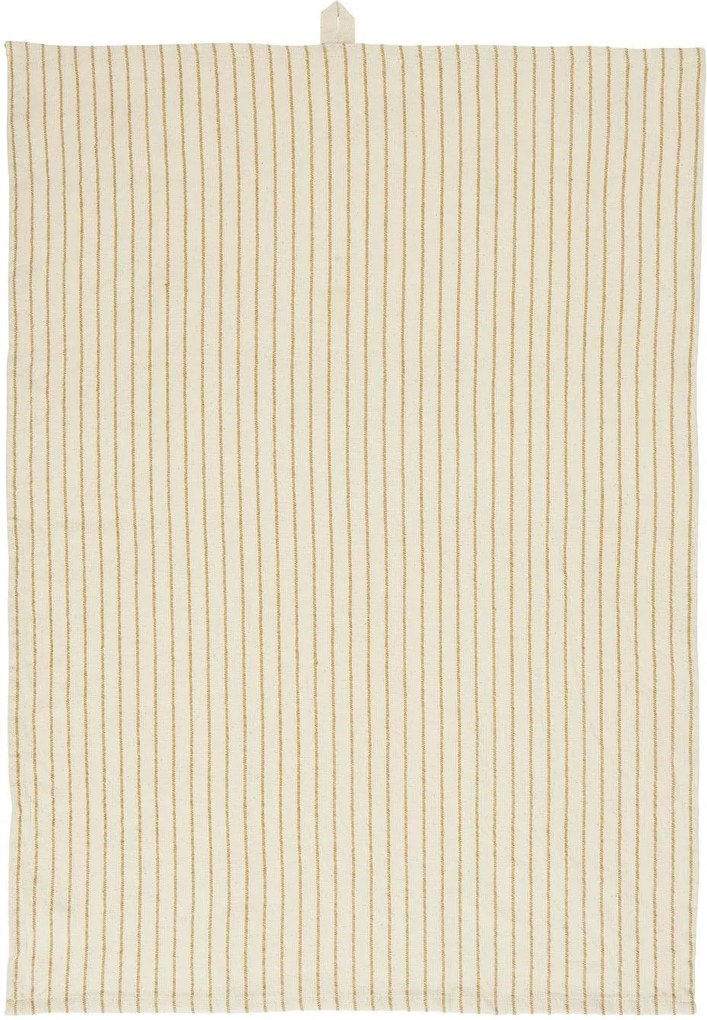 IB LAURSEN Bavlněná utěrka Small Mustard Stripes 50 x 70 cm, žlutá barva, textil